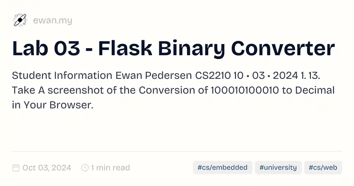 Lab 03 - Flask Binary Converter